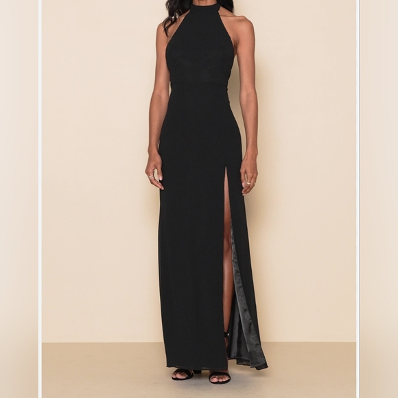 Lulus | Dresses | Lulus Black Halter Maxi Dress Size Medium | Poshmark